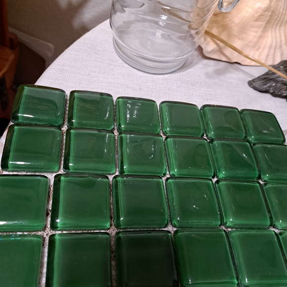 Source Unknown | Art | Emerald Green Bubble Glass Tile 2x2 Squares On ...